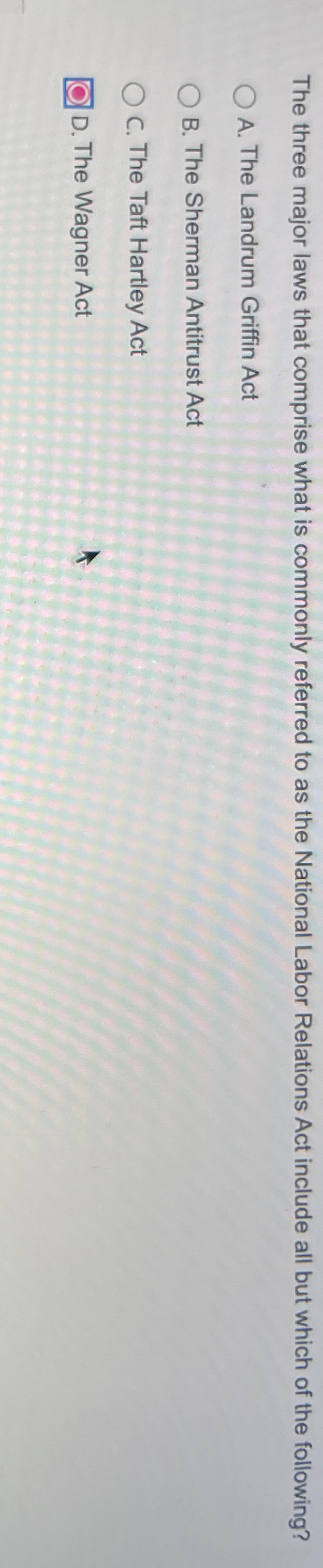 Solved The three major laws that comprise what is commonly | Chegg.com