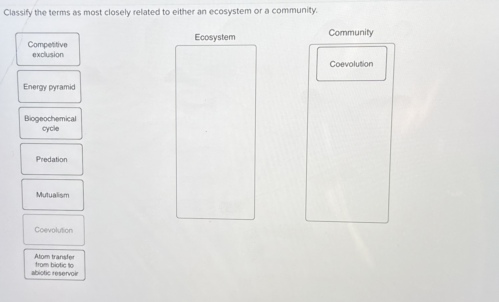 Solved Classify the terms as most closely related to either | Chegg.com