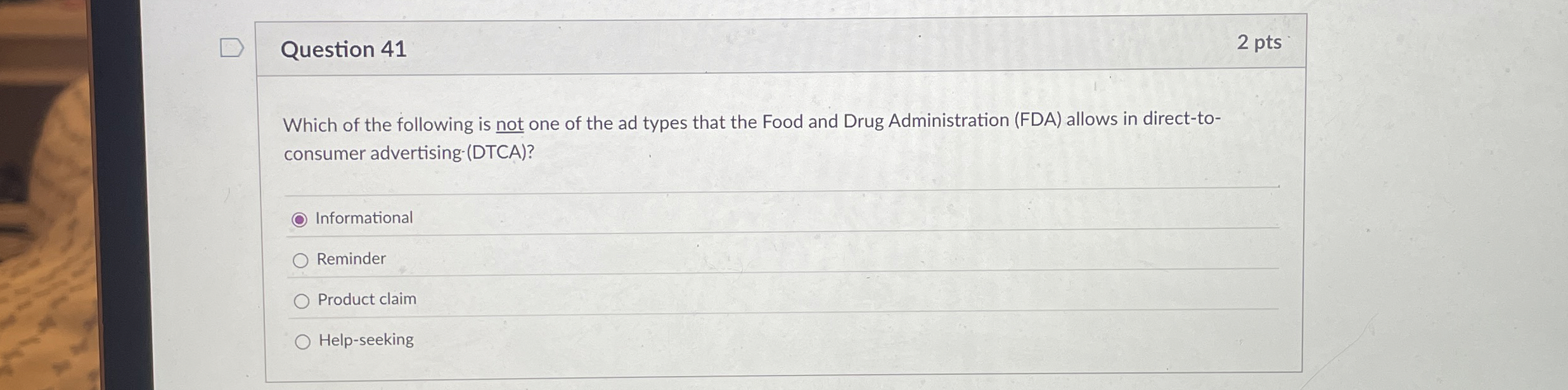 Solved Question 412 ﻿ptsWhich of the following is not one of | Chegg.com