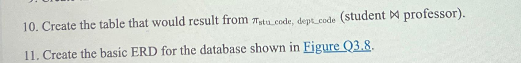 Create the table that would result from | Chegg.com