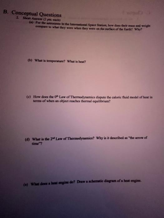 Solved (b) What is temperature? What is hean? (c) How does | Chegg.com