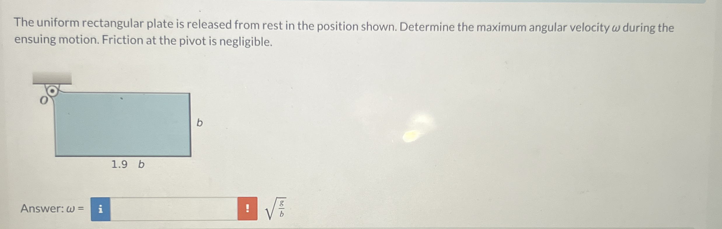 Solved The uniform rectangular plate is released from rest | Chegg.com