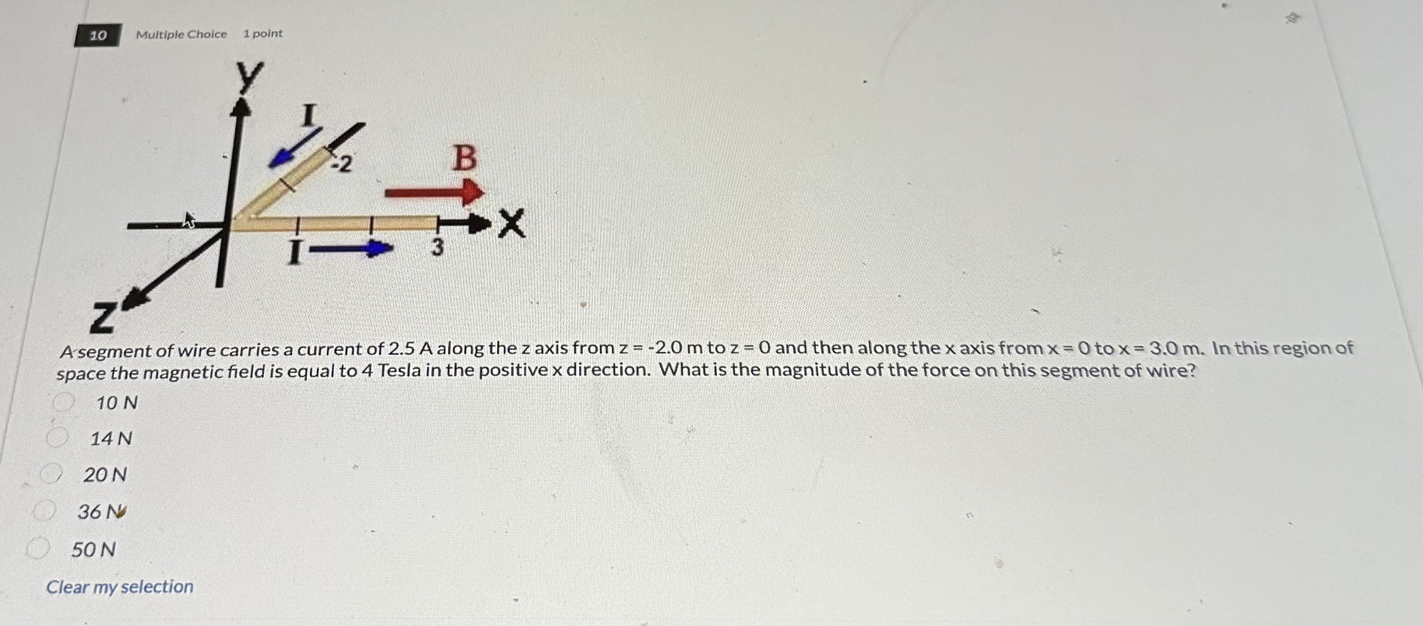 Solved A segment of wire carries a current of 2.5 ﻿A along | Chegg.com