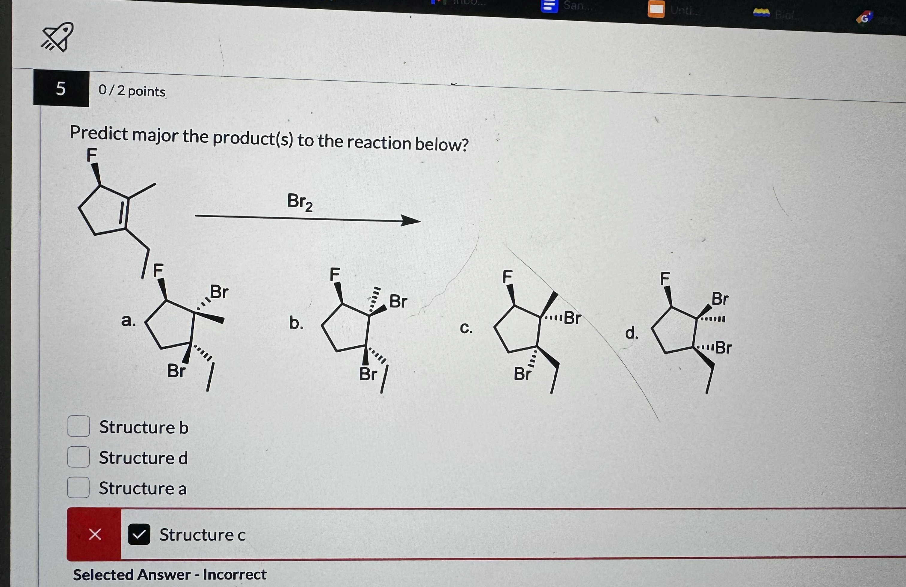 Solved 5Predict major the product(s) ﻿to the reaction | Chegg.com