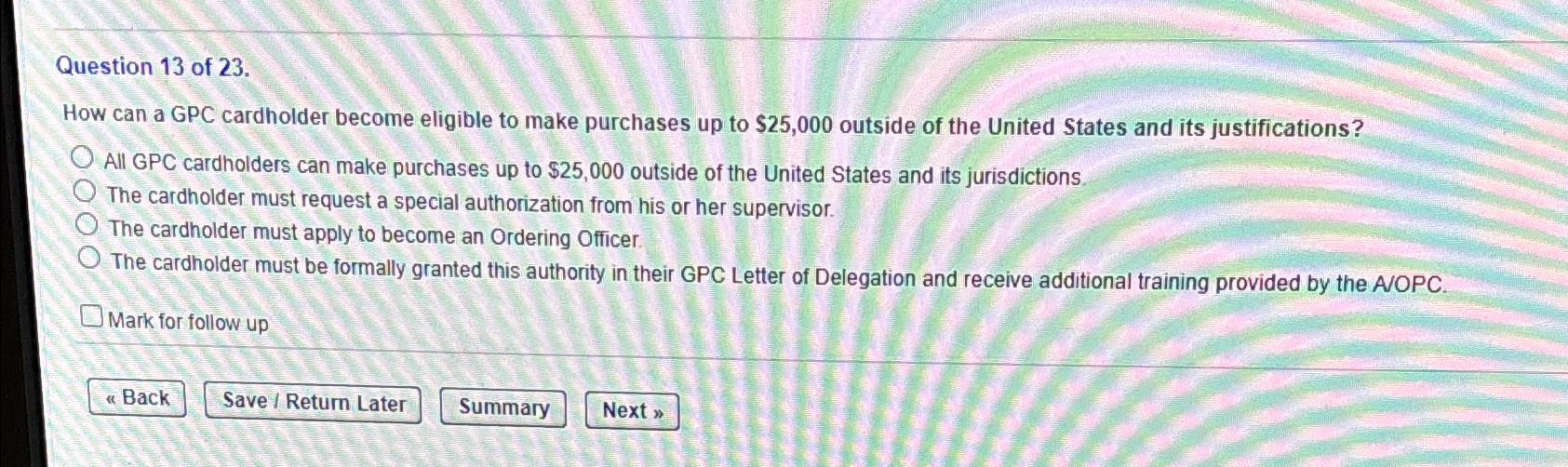 Solved Question 13 ﻿of 23.How can a GPC cardholder become | Chegg.com