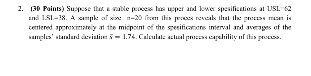 Solved (30 ﻿Points) ﻿Suppose that a stable process has upper | Chegg.com