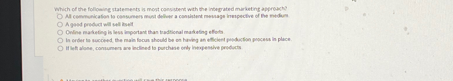 Solved Which of the following statements is most consistent | Chegg.com
