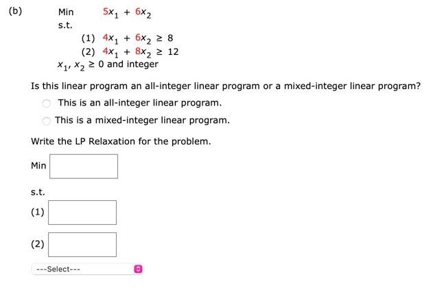 Solved Indicate which of the following is an all-integer | Chegg.com