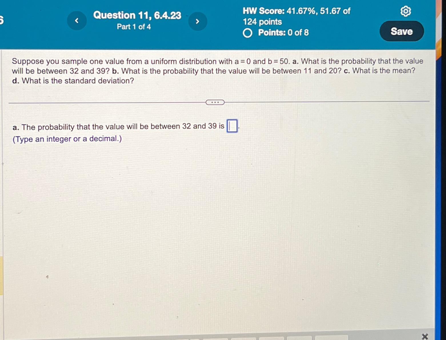 Solved Question 11, 6.4.23\\nPart 1 of 4\\n124 | Chegg.com