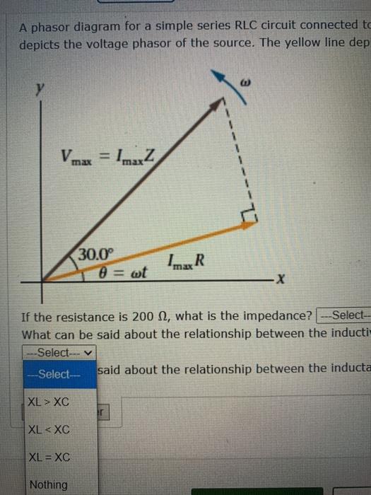 Solved A phasor diagram for a simple series RLC circuit | Chegg.com