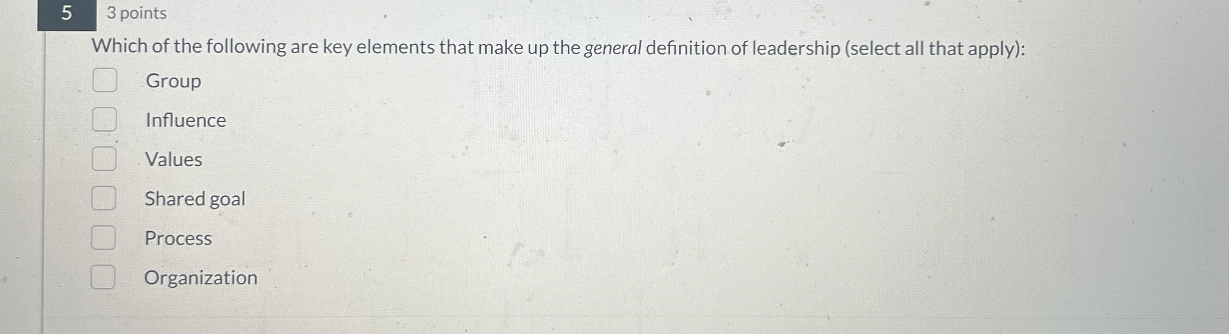 Solved 53 ﻿pointsWhich of the following are key elements | Chegg.com