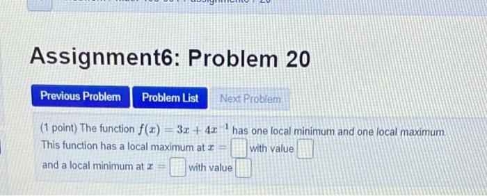 Solved Assignment6: Problem 9 Previous Problem Problem List | Chegg.com