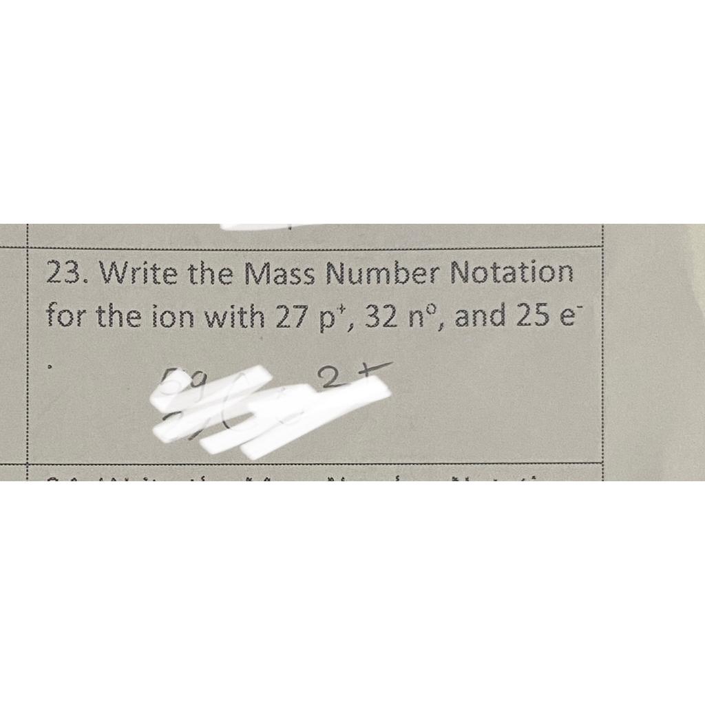 Solved Write the Mass Number Notation for the lon with | Chegg.com