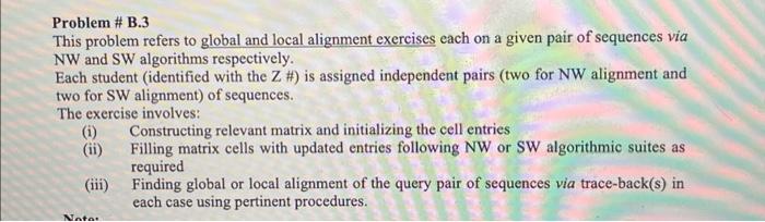 Solved Problem \# B.3 This problem refers to global and | Chegg.com