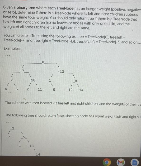 Given a binary tree where each TreeNode has an | Chegg.com