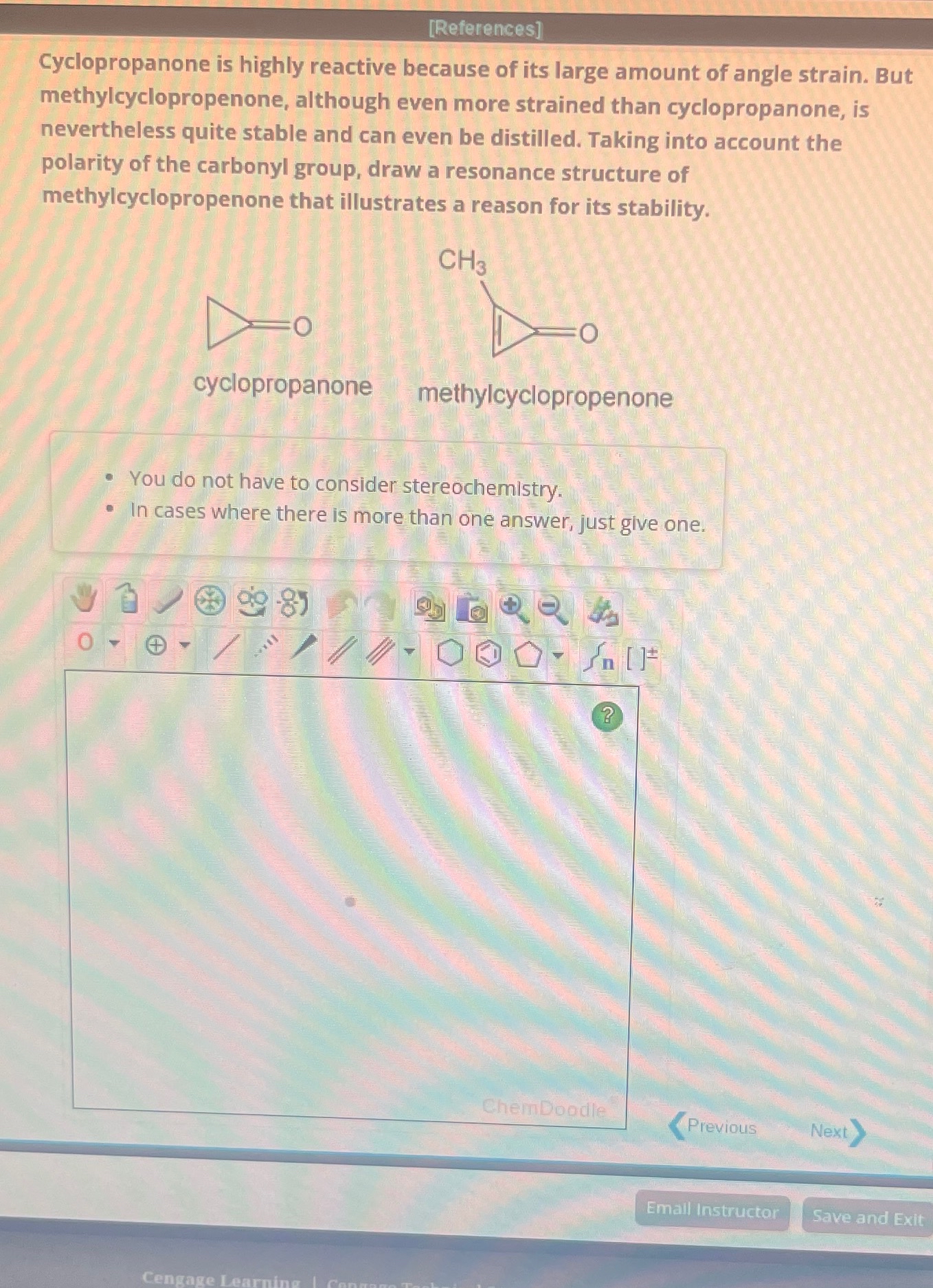 Solved [References]Cyclopropanone is highly reactive because | Chegg.com