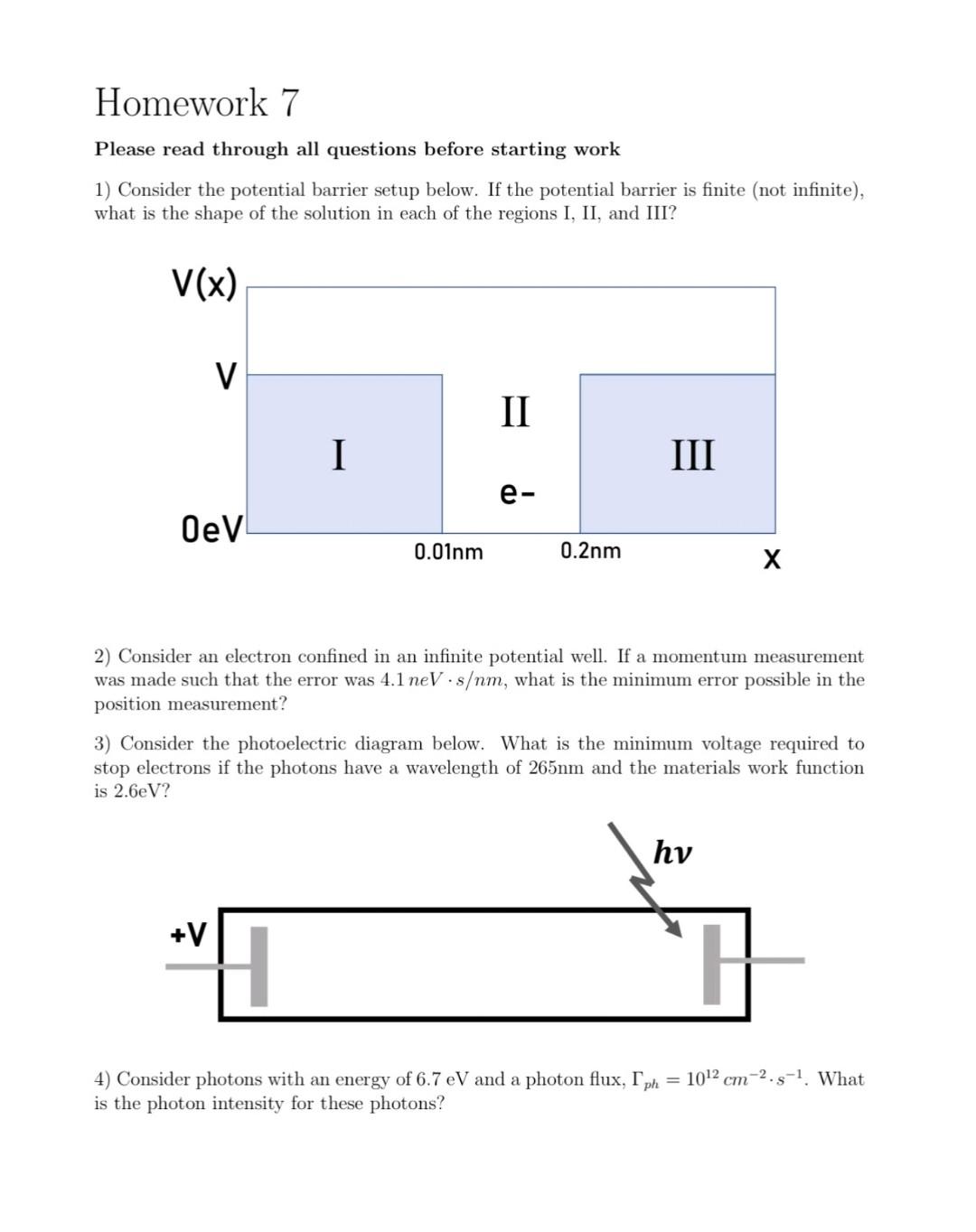 Solved Homework 7 Please Read Through All Questions Before