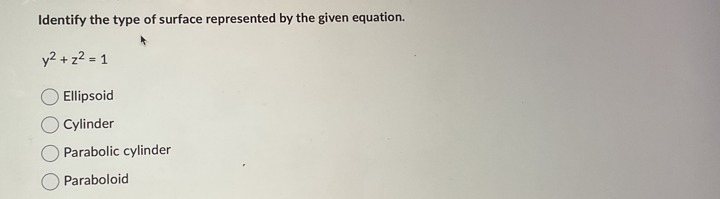 Solved Identify the type of surface represented by the given | Chegg.com