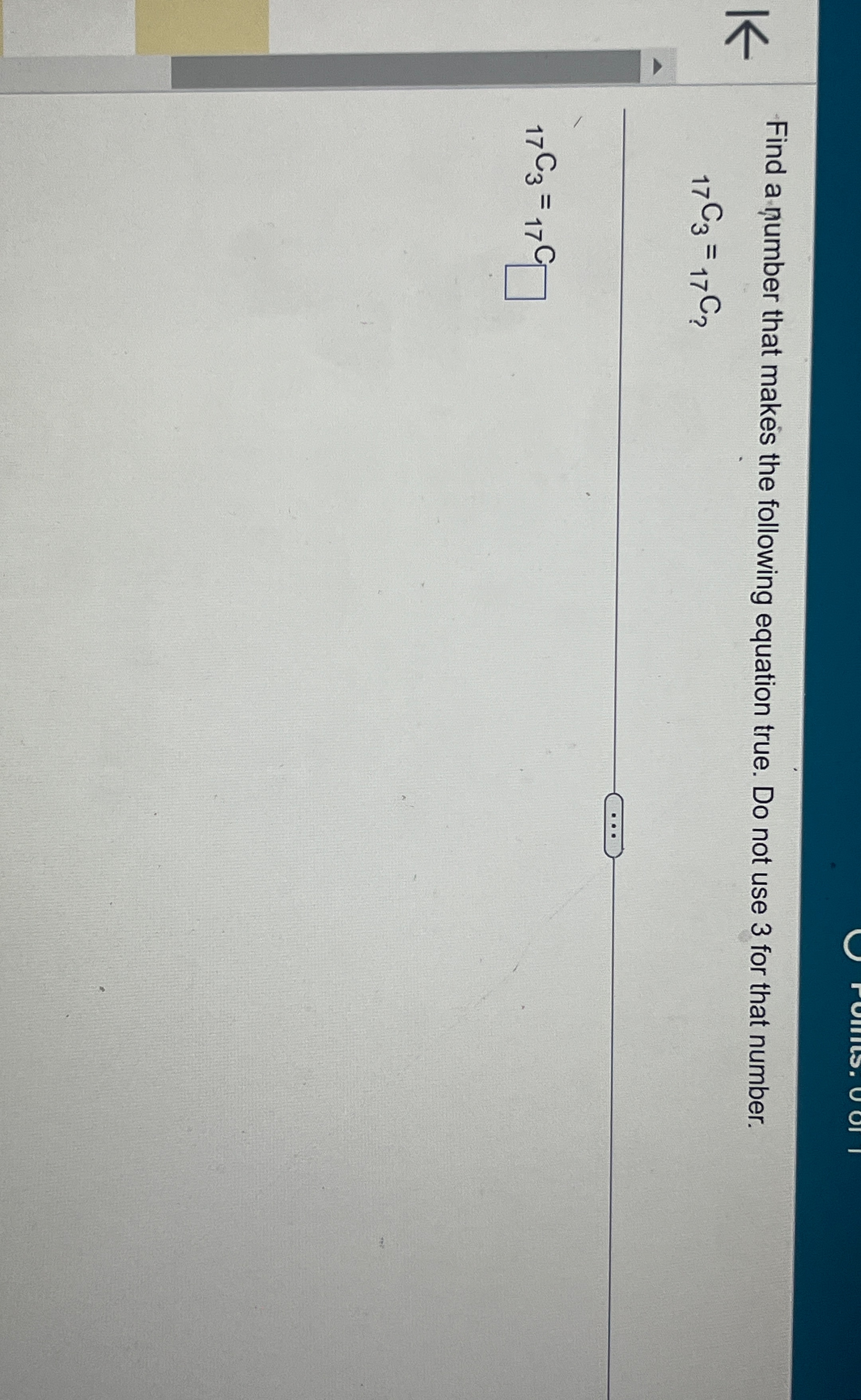 Solved Find a number that makes the following equation true. | Chegg.com