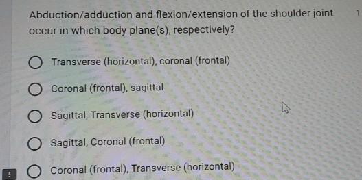 Solved Abduction/adduction and flexion/extension of the | Chegg.com