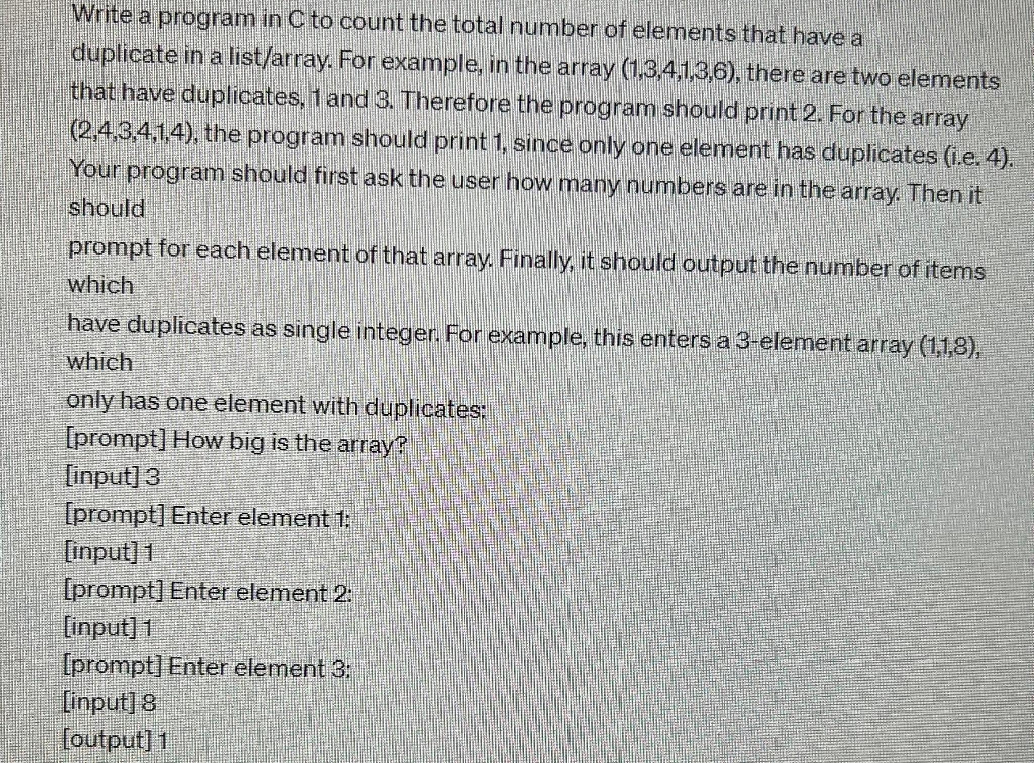 Solved Write a program in C ﻿to count the total number of | Chegg.com