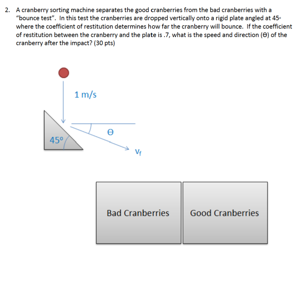 Solved A cranberry sorting machine separates the good | Chegg.com