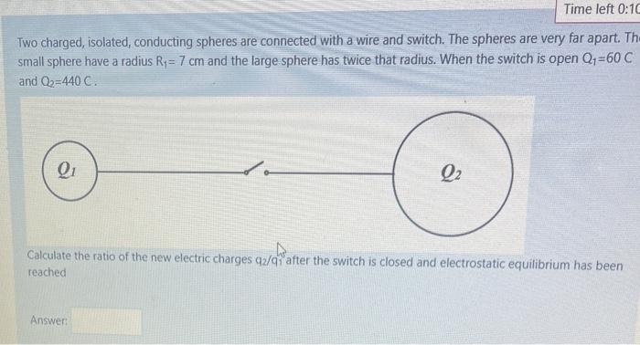 Solved Two charged, isolated, conducting spheres are | Chegg.com