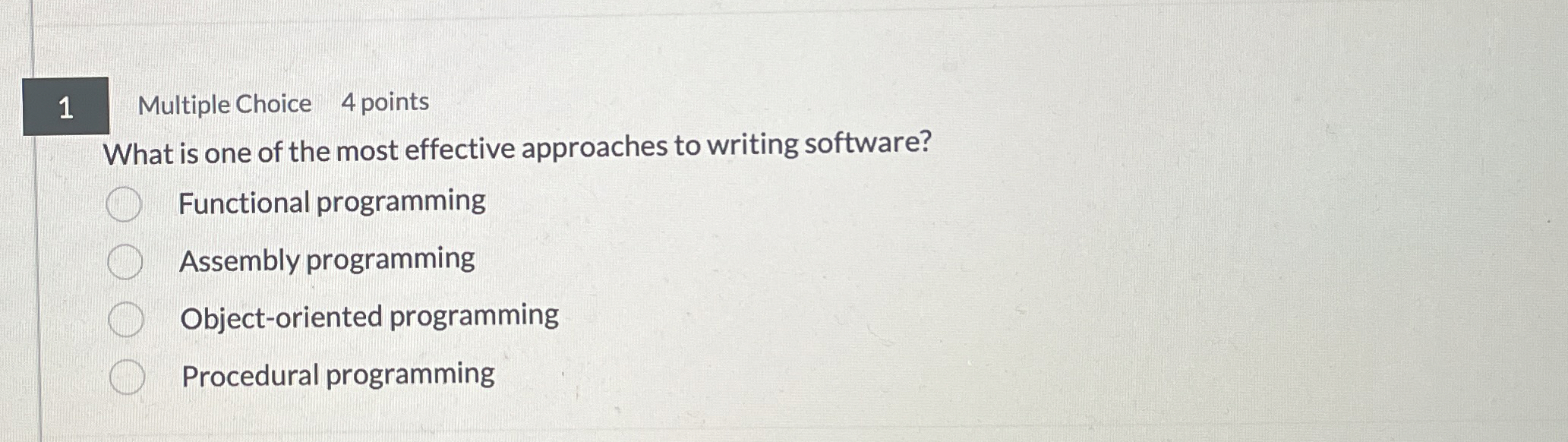High Quality SOLUTION 1Multiple Choice4 ﻿pointsWhat is one of the most | Chegg.com