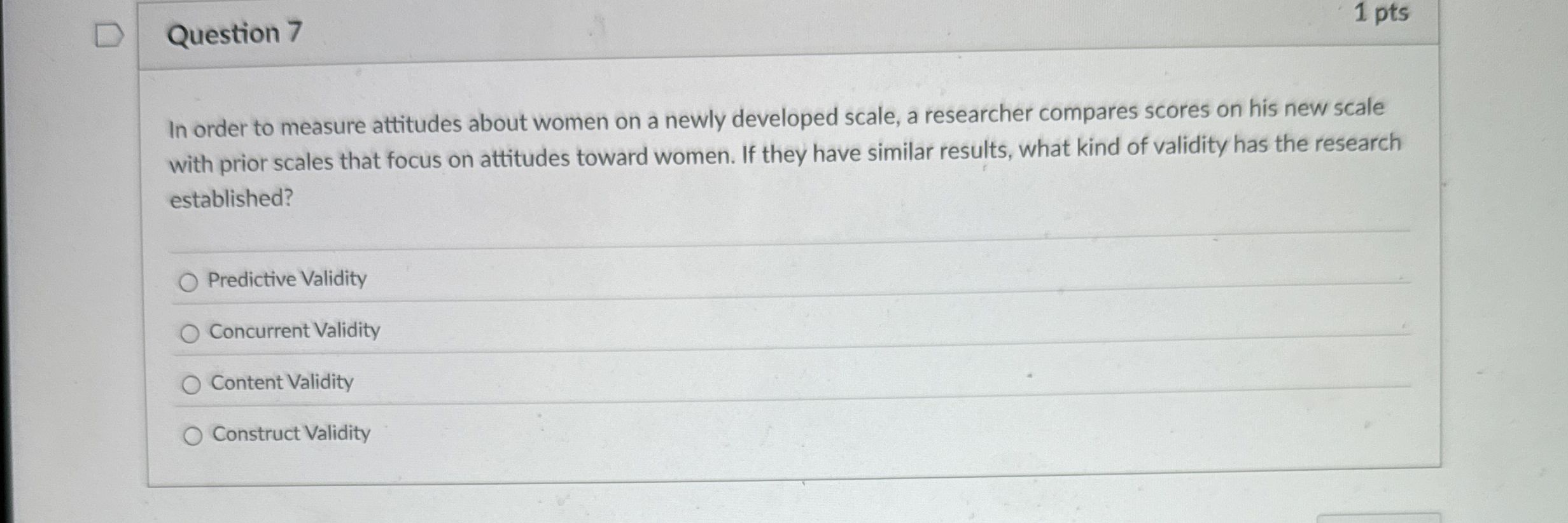 Solved Question 71 ﻿ptsIn order to measure attitudes about | Chegg.com