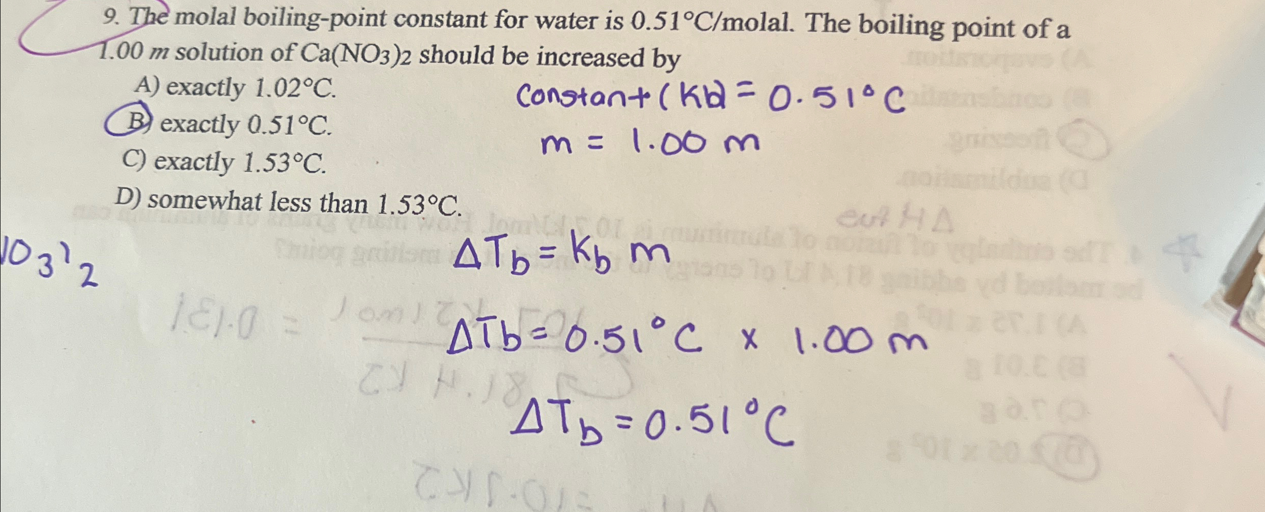 Solved The molal boiling-point constant for water is | Chegg.com