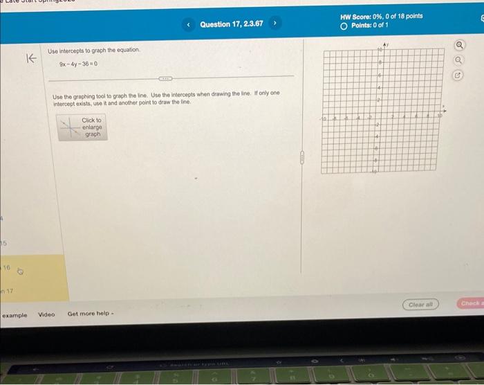 Solved Use intercepts to graph the equation. 9x−4y−36=0 Use | Chegg.com