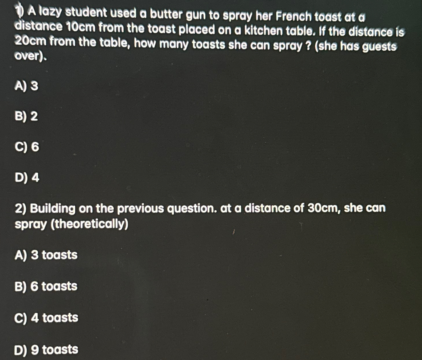 Solved A lazy student used a butter gun to spray her French | Chegg.com