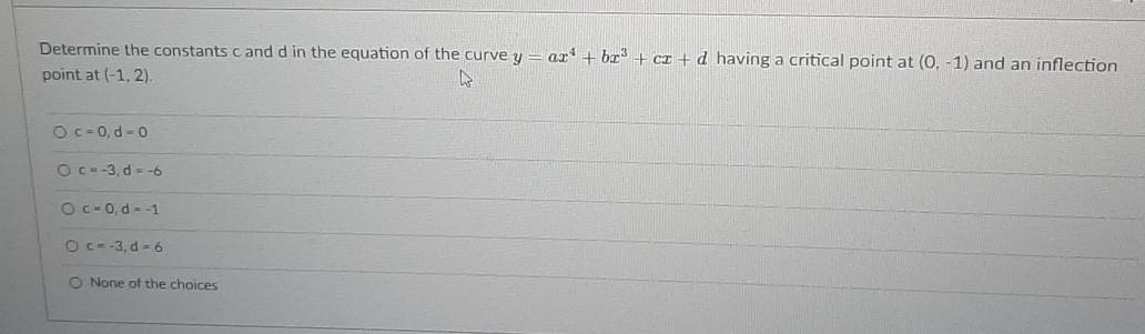 Solved Determine the maximum, minimum or inflection point of | Chegg.com