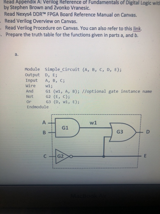 Solved Read Appendix A Verilog Reference Of Fundamentals Of