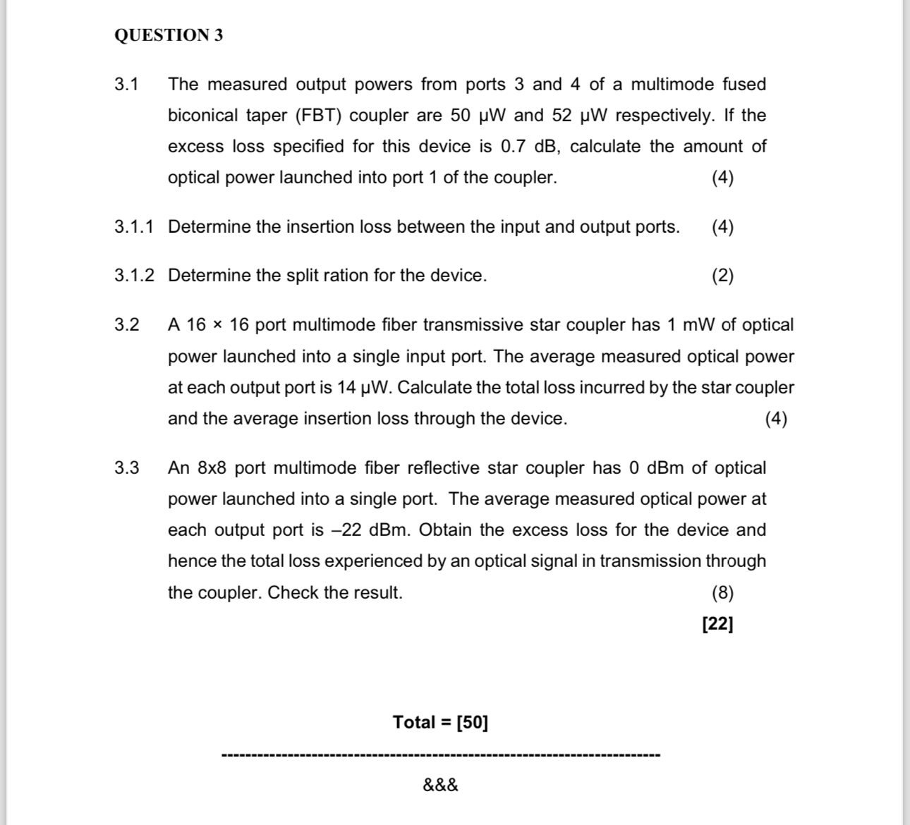 Solved Question 33 1 ﻿the Measured Output Powers From Ports