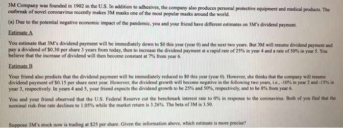 Solved 3M Company was founded in 1902 in the U.S. In | Chegg.com