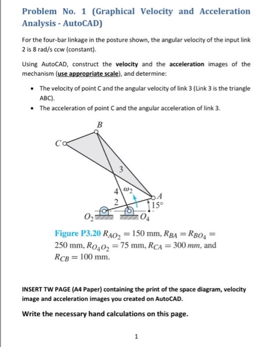 Solved Problem No. 1 (Graphical Velocity and Acceleration | Chegg.com