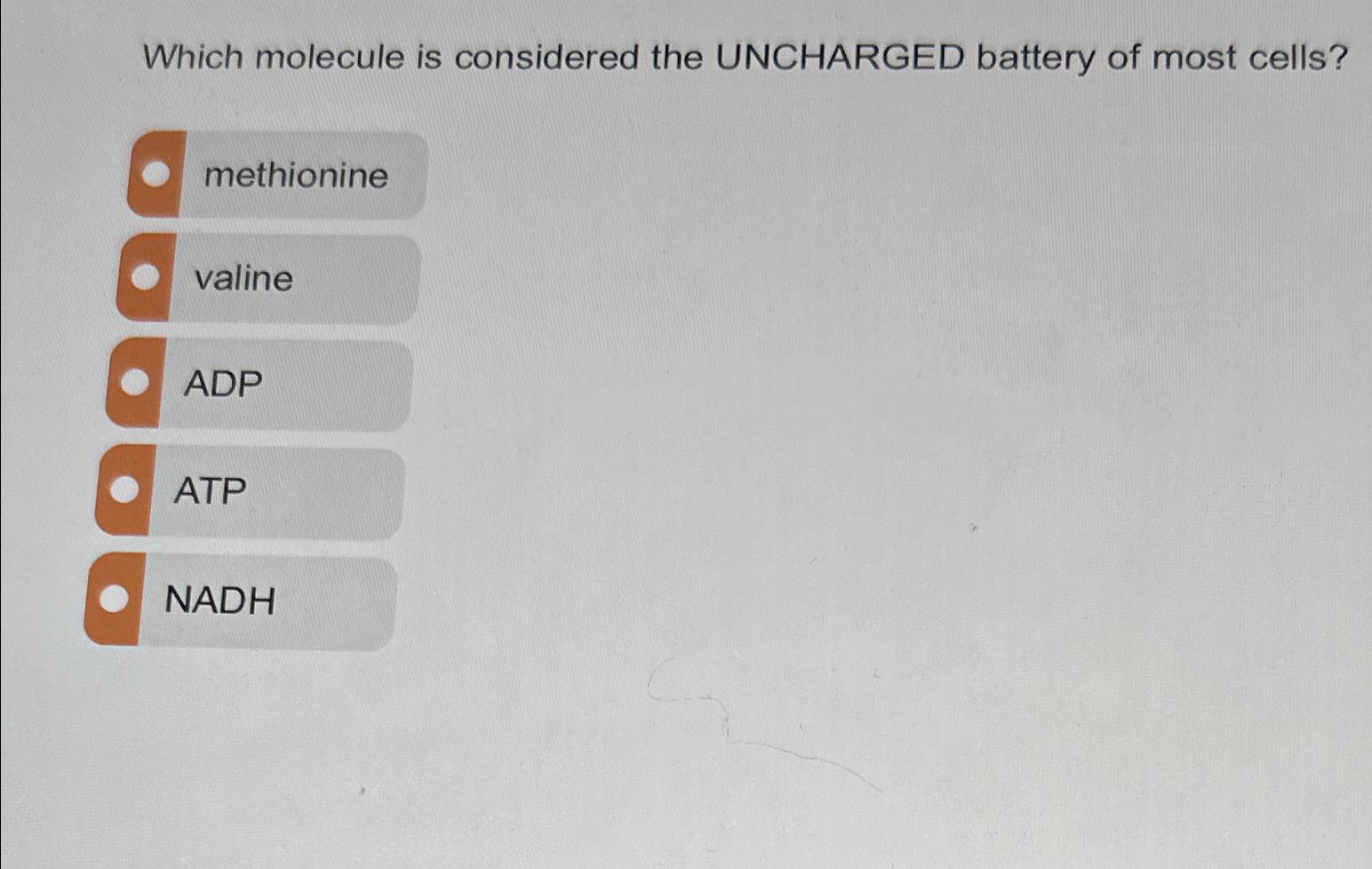 Solved Which molecule is considered the UNCHARGED battery of | Chegg.com