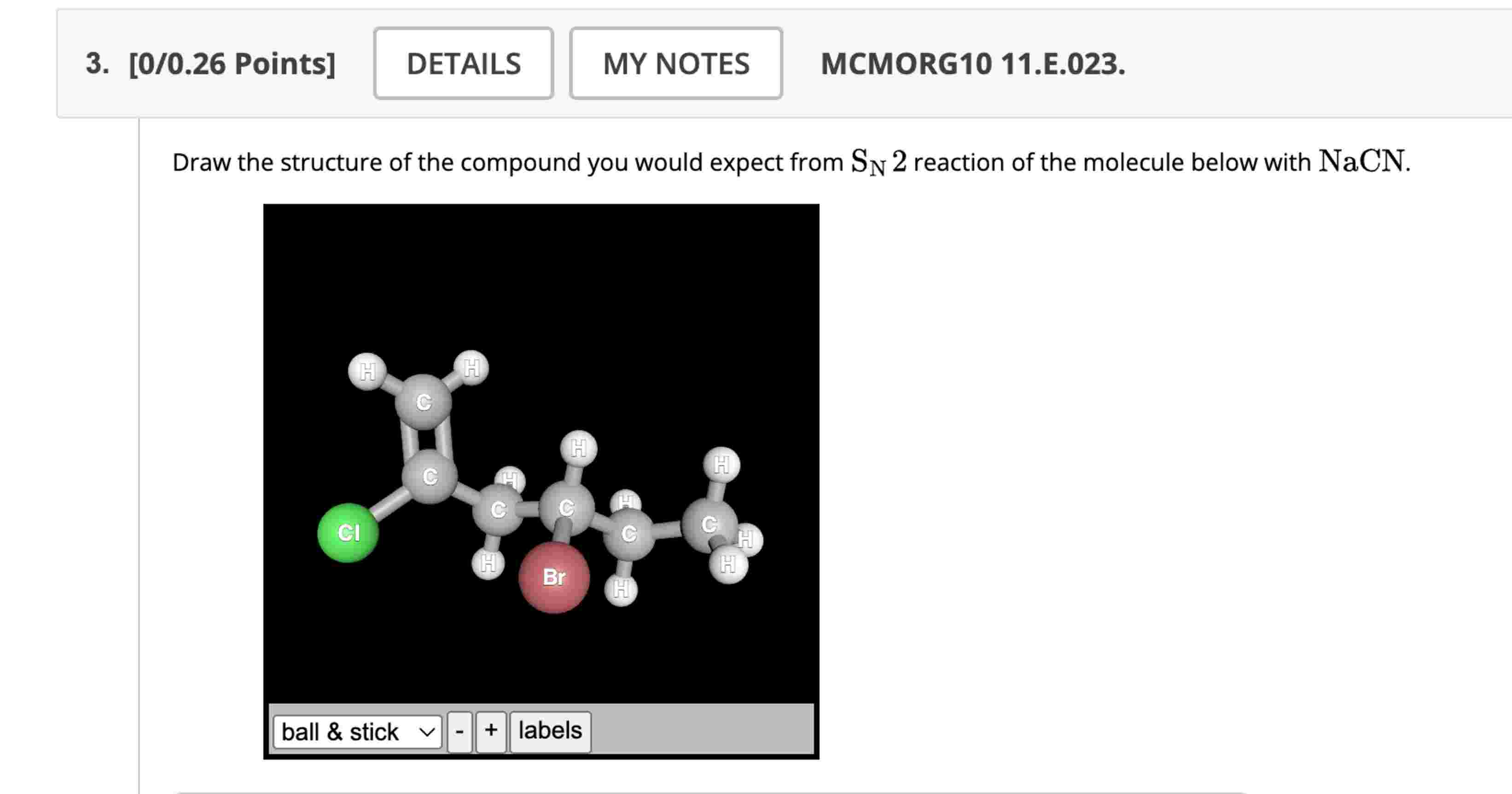 Solved 3. [0/0.26 ﻿Points] ﻿MCMORG10 11.E.023. ﻿Draw the | Chegg.com