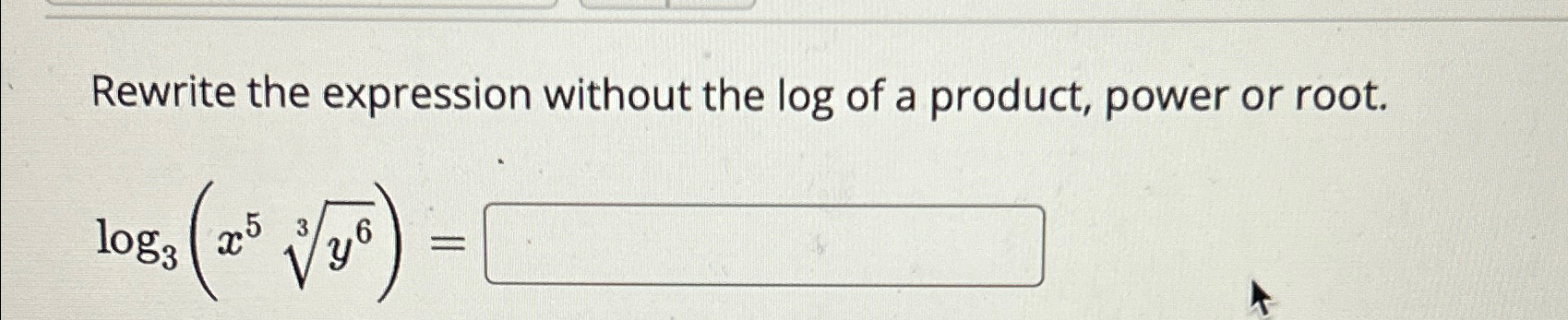 Solved Rewrite the expression without the log of a product, | Chegg.com