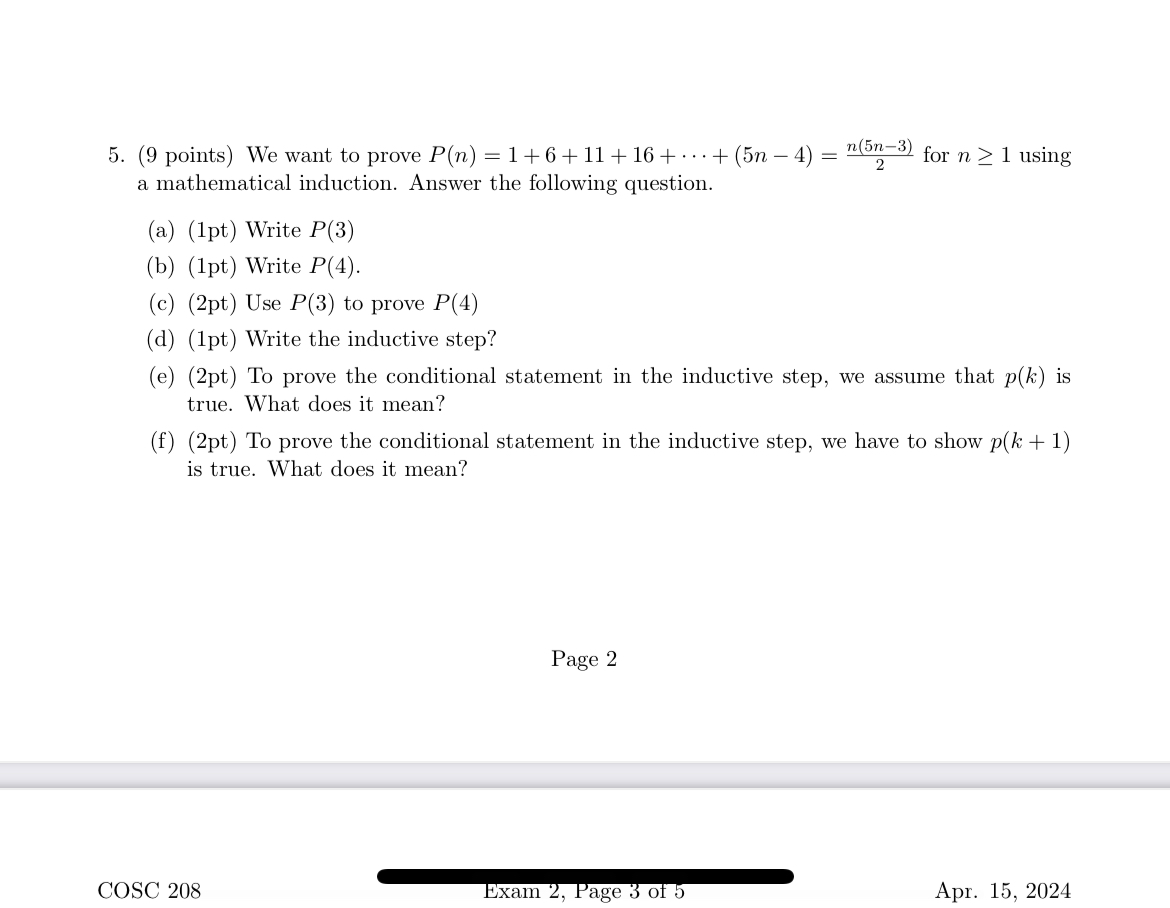 Solved (9 ﻿points) ﻿We want to prove | Chegg.com