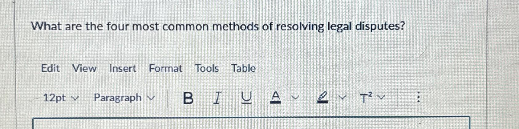 Solved What are the four most common methods of resolving | Chegg.com