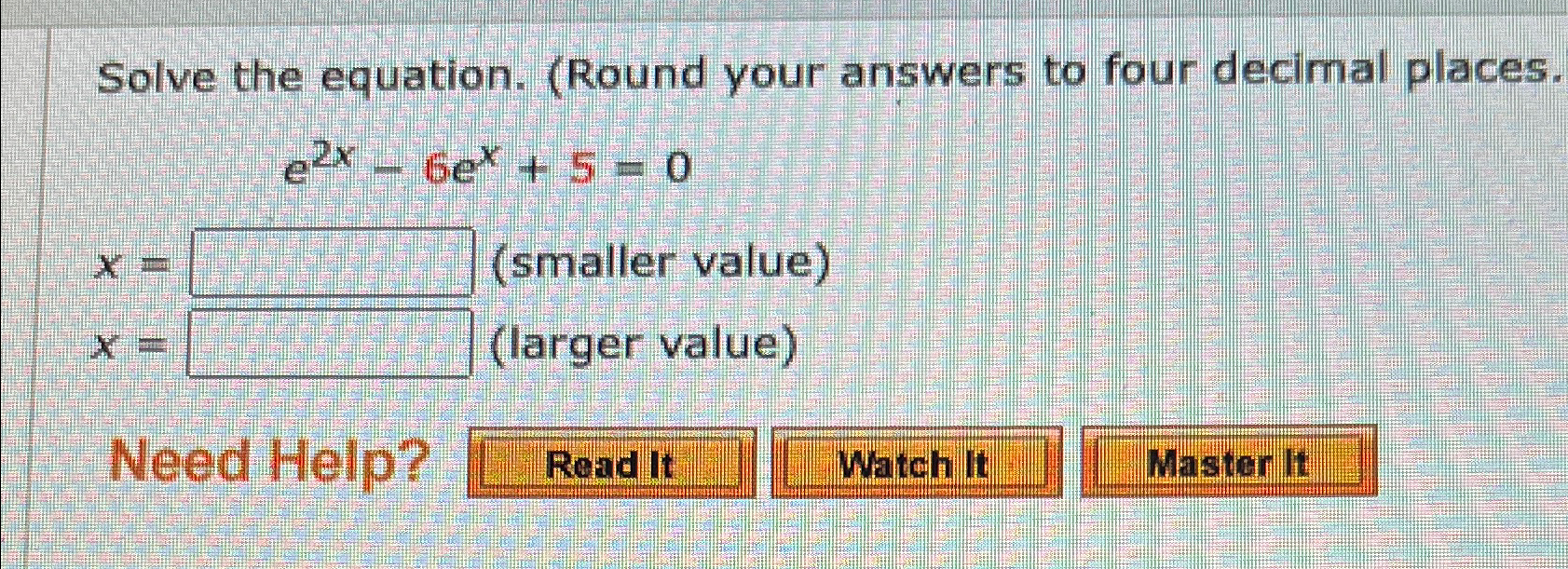 Solved Solve the equation. (Round your answers to four | Chegg.com