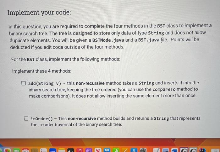 Solved Implement your code: In this question, you are | Chegg.com