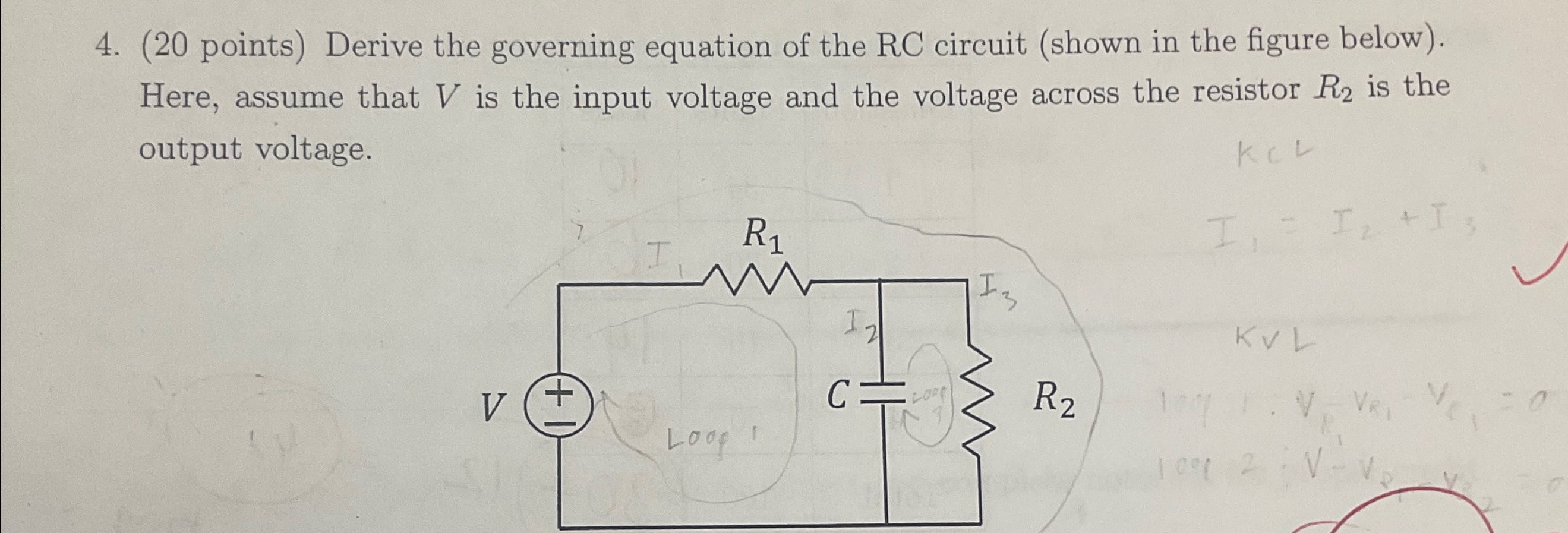 Solved Derive the governing equation of the RC ﻿circuit | Chegg.com
