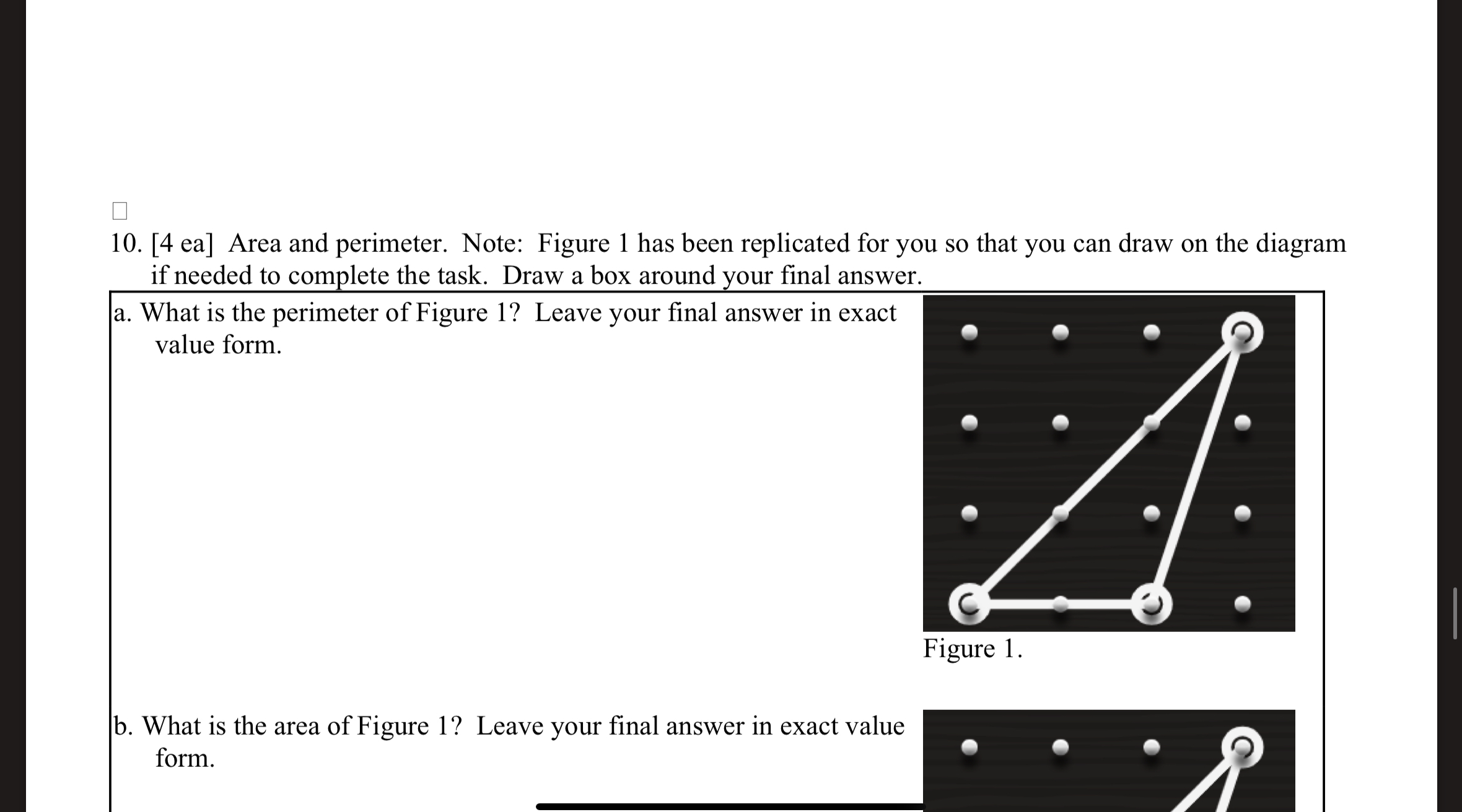 [4 ﻿ea] ﻿Area and perimeter. Note: Figure 1 ﻿has been | Chegg.com