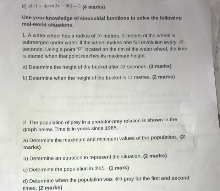 Solved Unit 6: Working with Sinusoidal Functions Assignment | Chegg.com