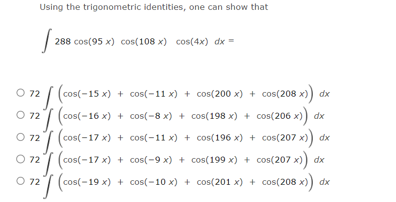 Solved Using the trigonometric identities, one can show | Chegg.com
