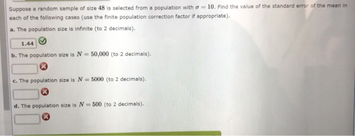 Solved Suppose a random sample of size 48 is selected from a | Chegg.com