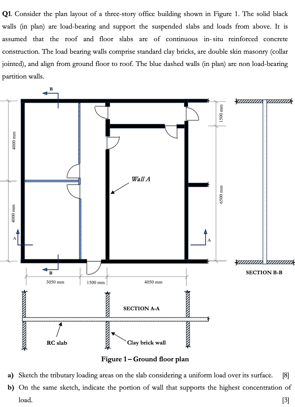 Solved Consider the plan layout of a three-story office | Chegg.com